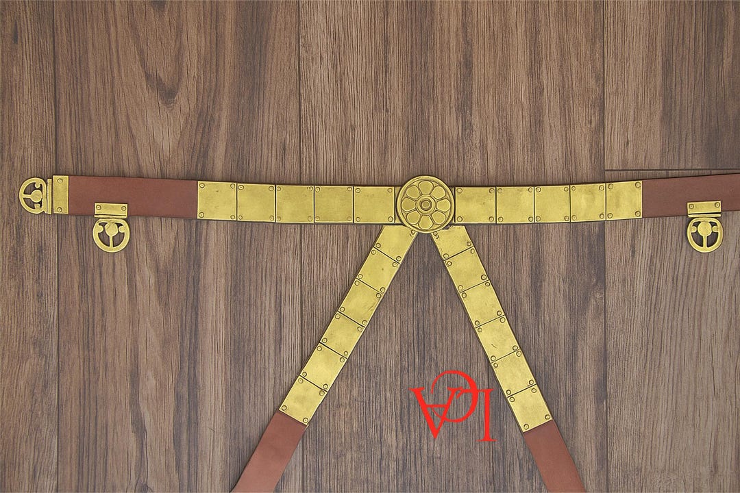 Medieval Leather Belt – Roman Cingulum Militare Cosplay With Brass ...