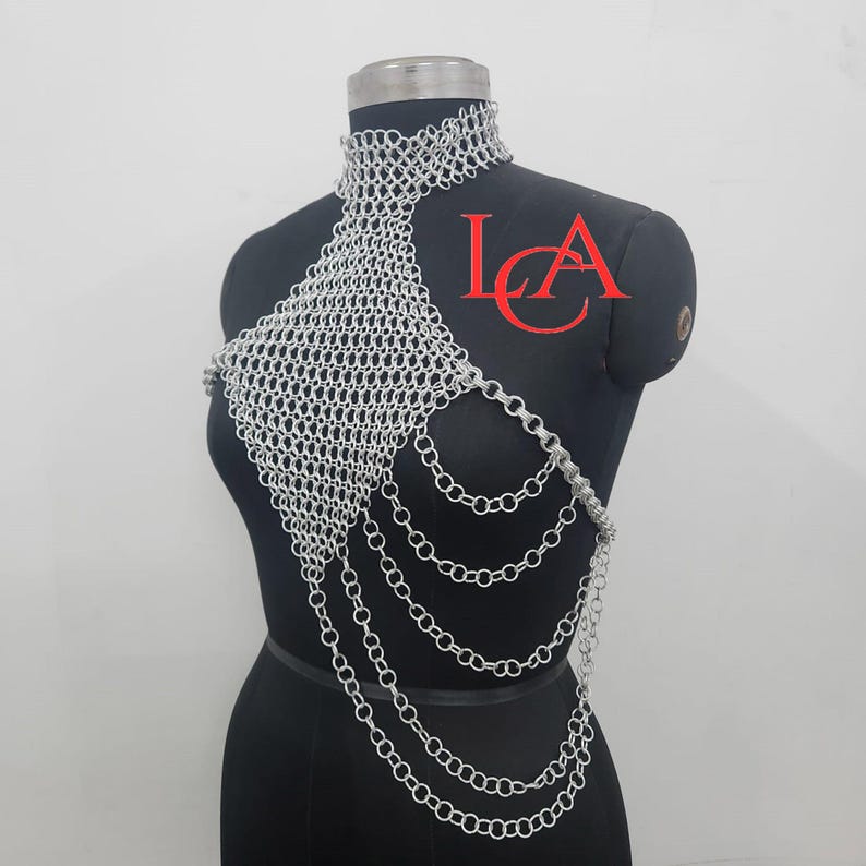 Aluminum Chainmail Bra Top Medieval Armor – Festival & Cosplay Wear ...