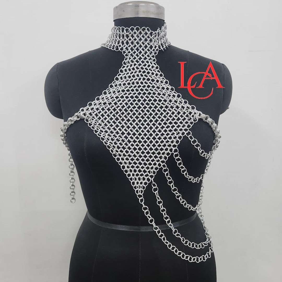 Aluminum Chainmail Bra Top Medieval Armor – Festival & Cosplay Wear ...