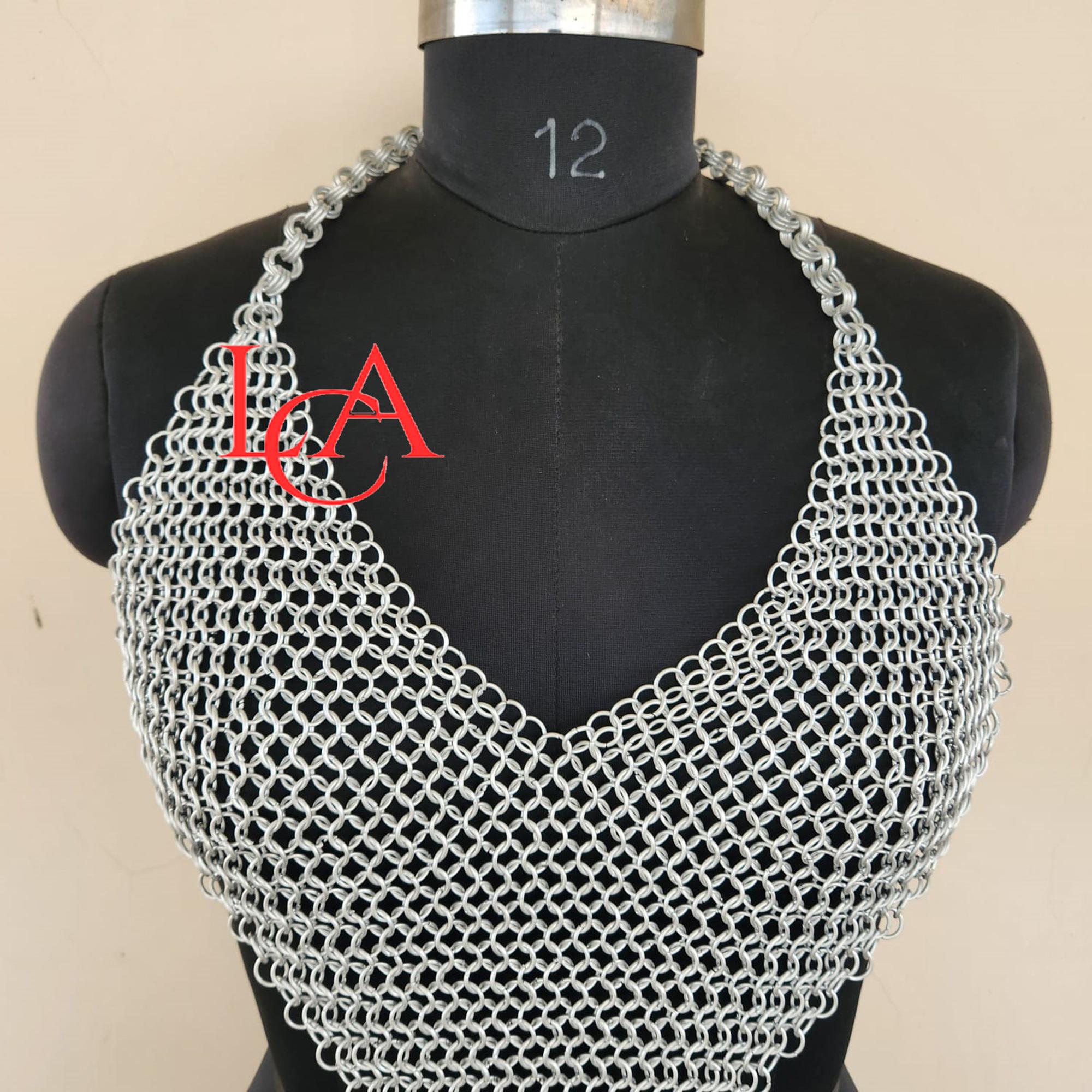 Aluminum Chainmail Bra Top Medieval Costume – Festival & Cosplay Wear ...