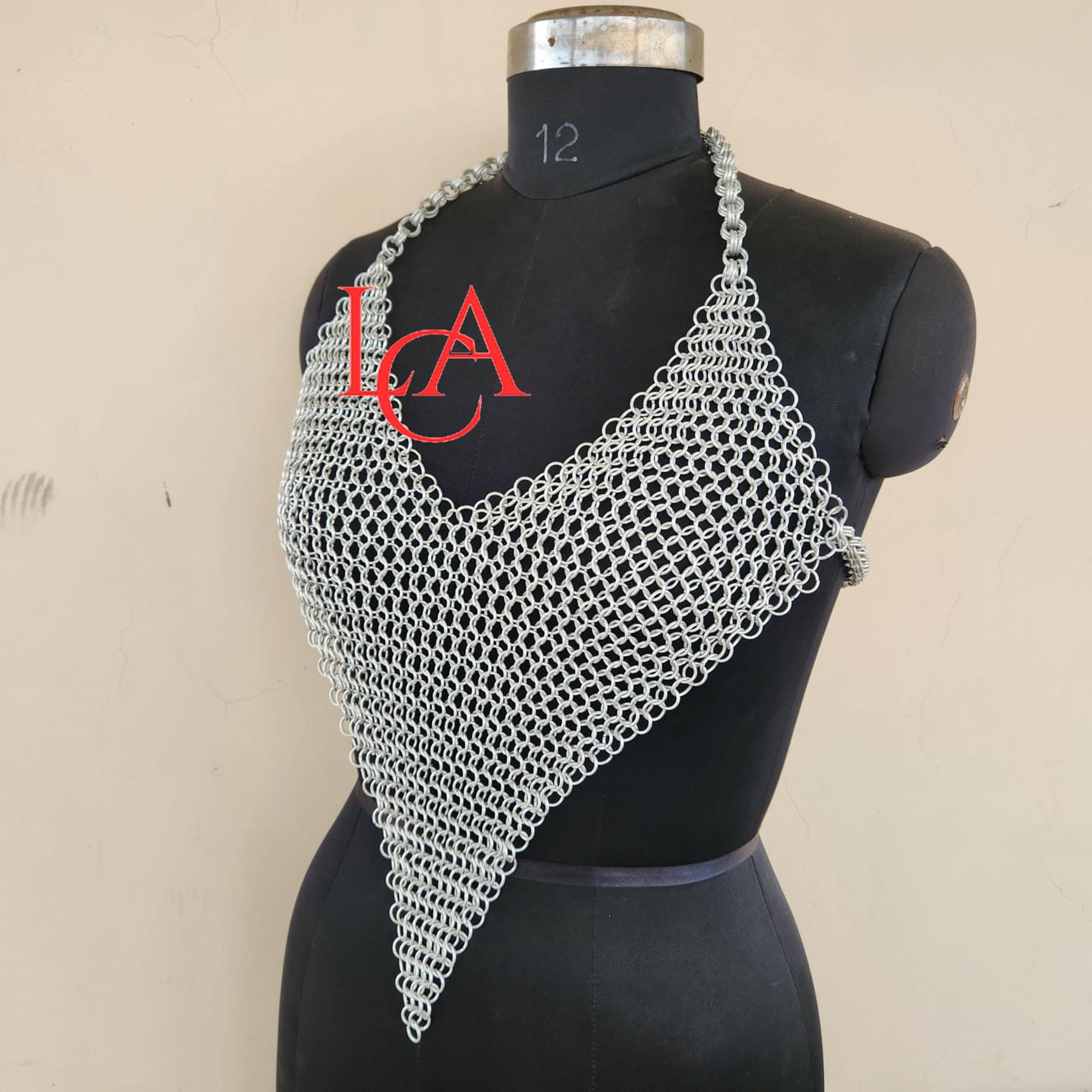 Aluminum Chainmail Bra Top Medieval Costume – Festival & Cosplay Wear ...