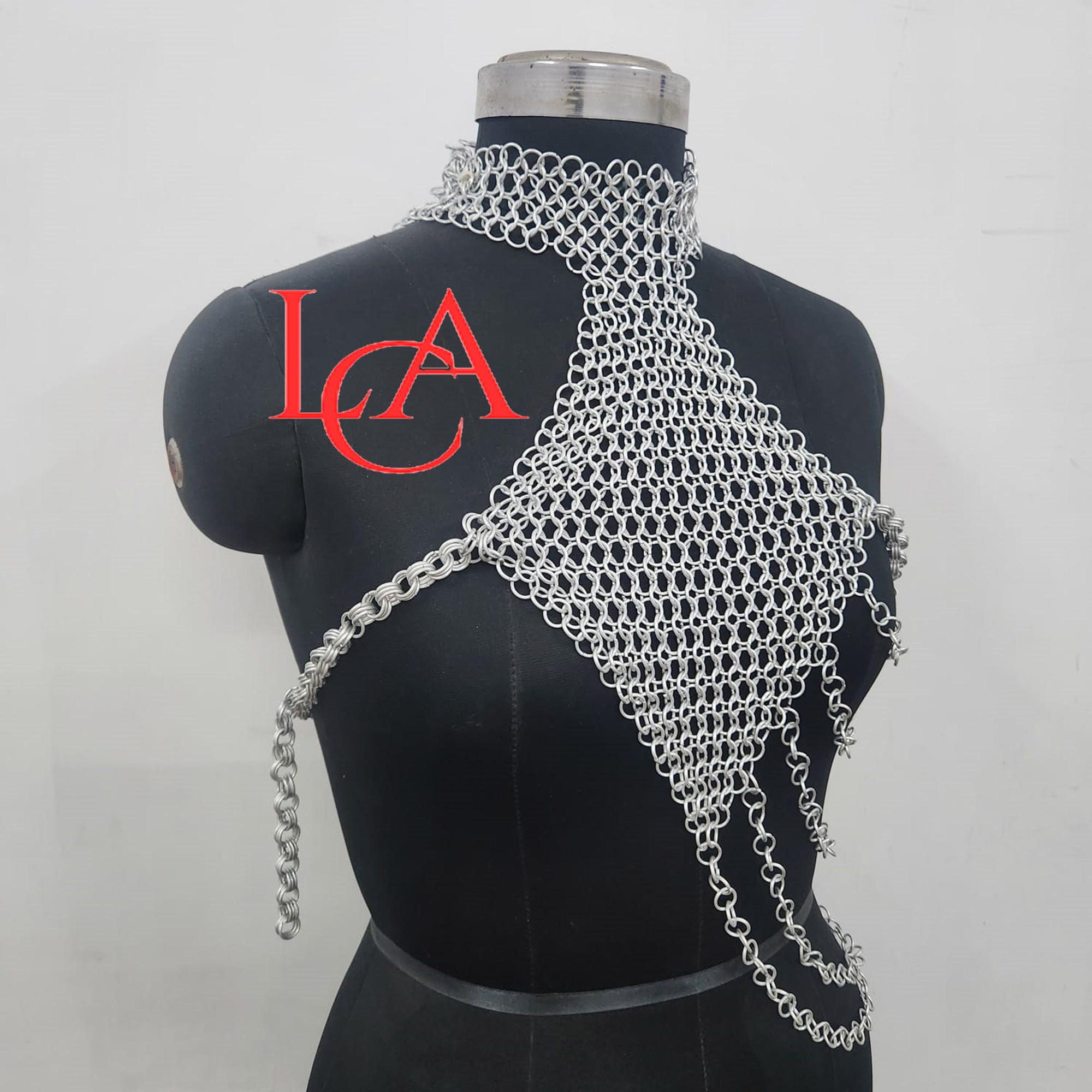 Aluminum Chainmail Bra Top Medieval Armor – Festival & Cosplay Wear ...