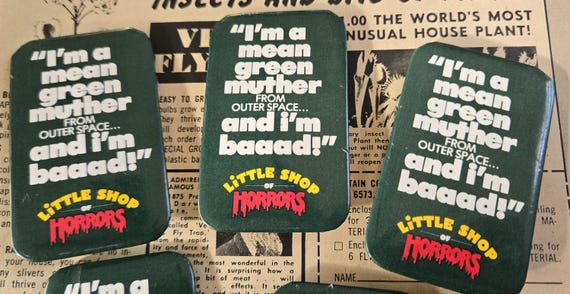 Vintage 1986 Little Shop Of Horrors Movie Promo Pinba… - Gem