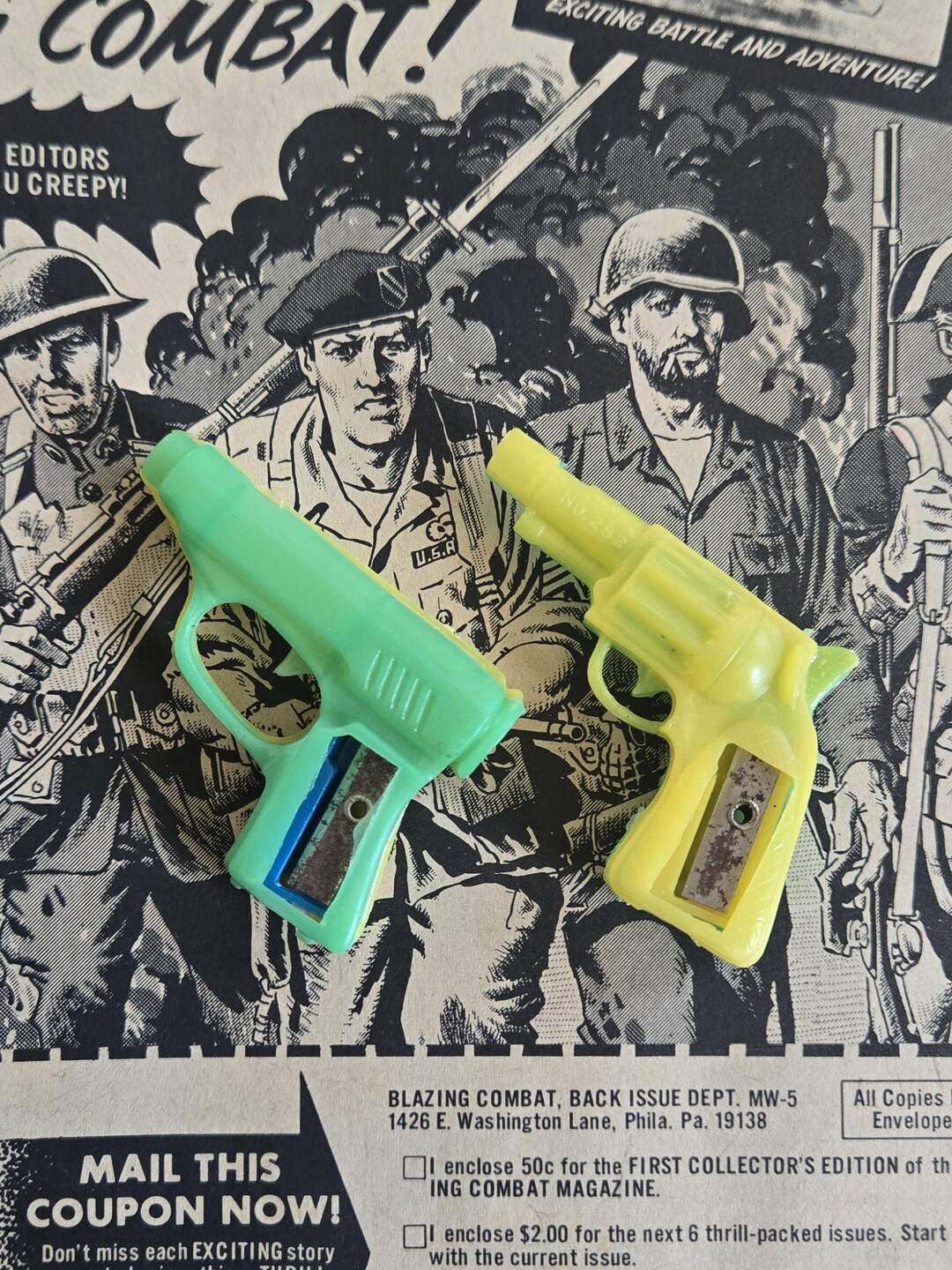 You Pick Vintage Kitsch Novelty Gun Pencil Sharpener 60s/70s 1 Pc - Etsy