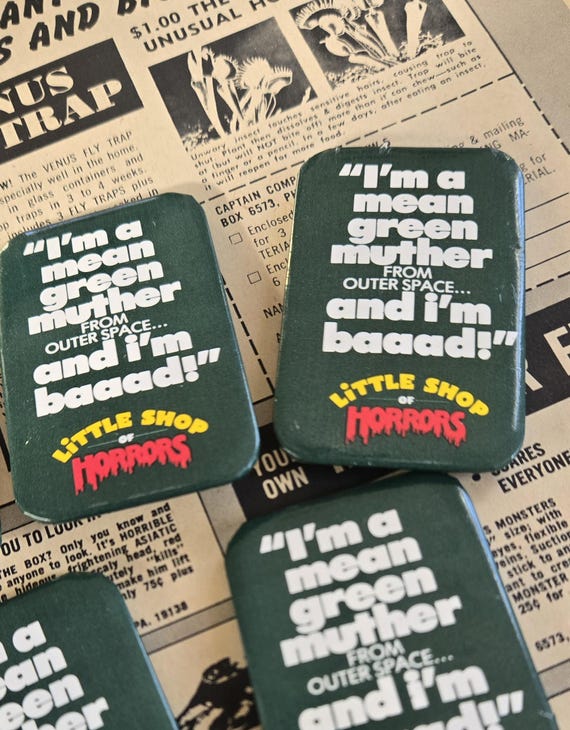Vintage 1986 Little Shop Of Horrors Movie Promo Pinba… - Gem