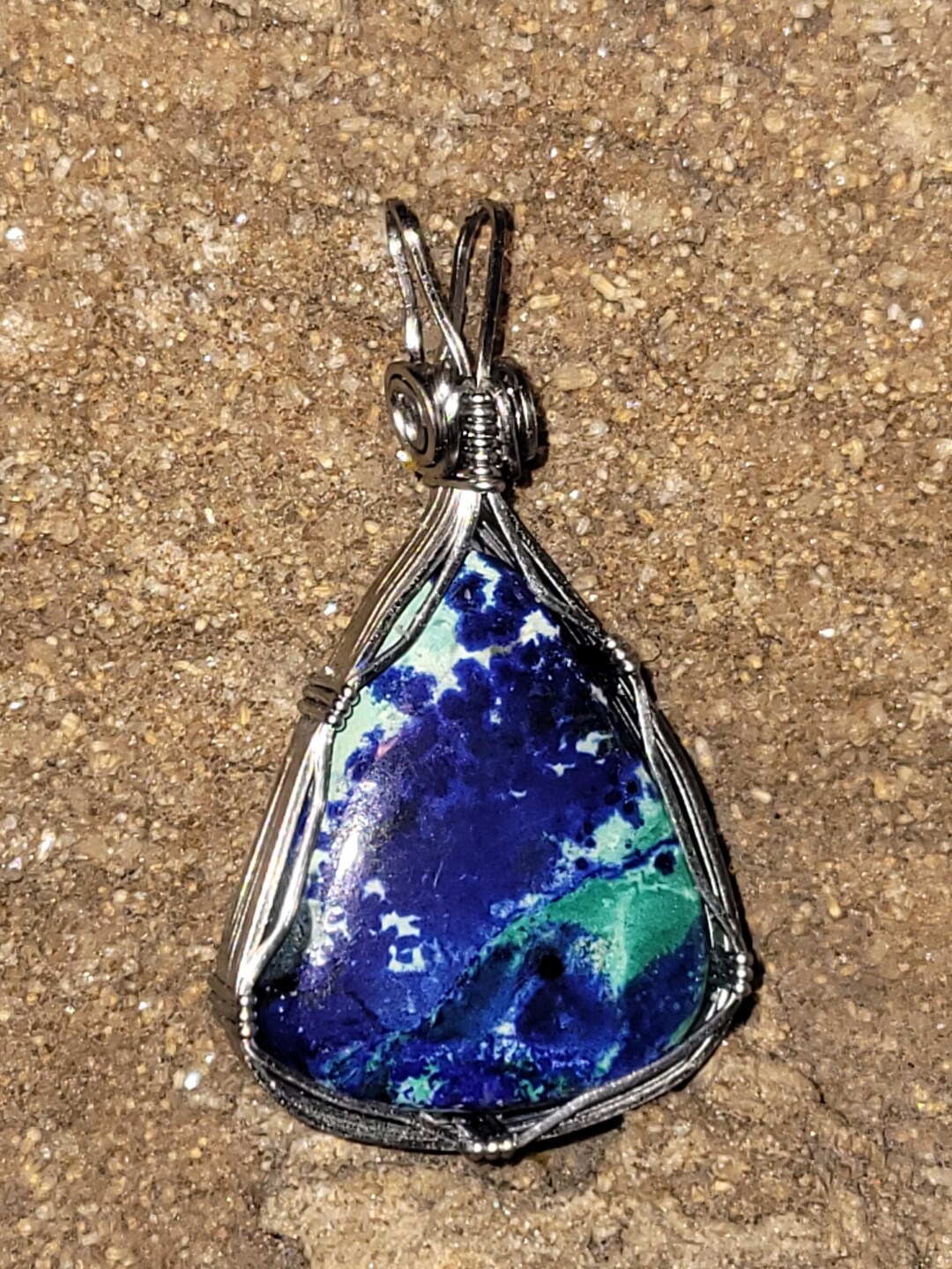 Bluebird Azurite and Chrysocolla Pendant for Men or Women - Etsy