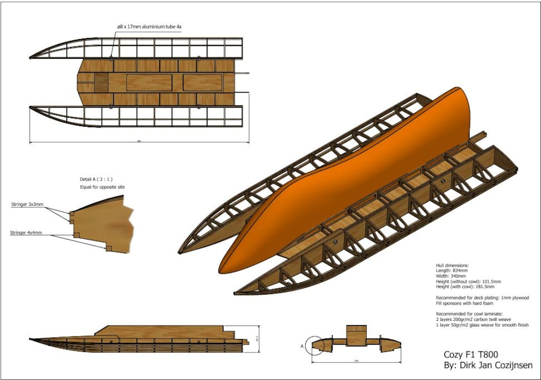 F1 RC Powerboat Construction Drawing PDF - Etsy