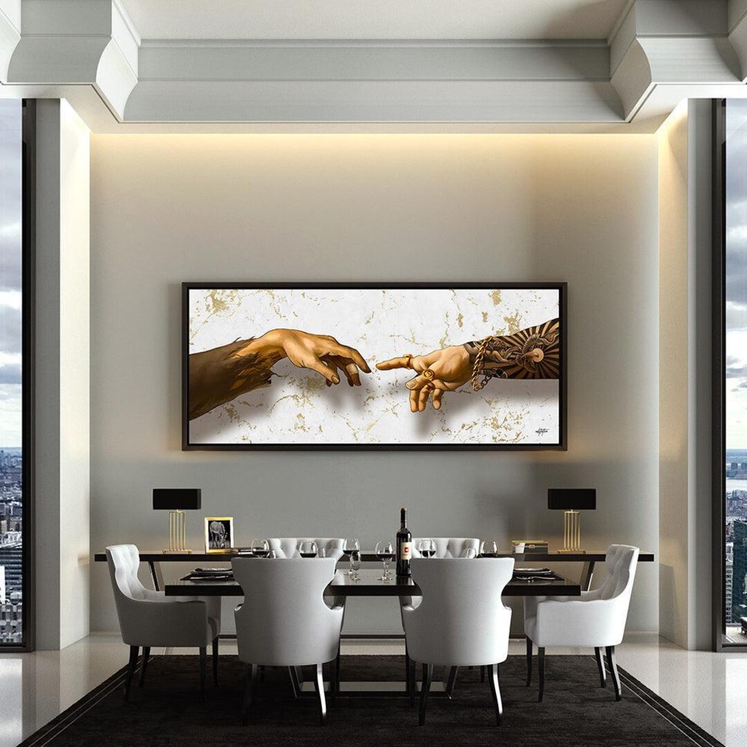 Creation of Adam Canvas Art Print - Religious Wall Decor - Etsy