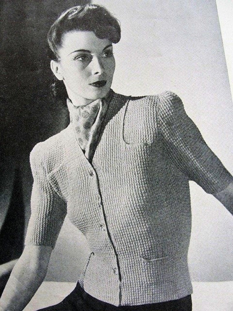 INSTANT PDF PATTERN 1930s Vintage Knitting Pattern Fitted Knit Sweater ...