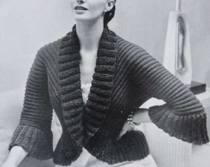 INSTANT PDF PATTERN 1950s Vintage Knitting Pattern Bed Jacket - Etsy