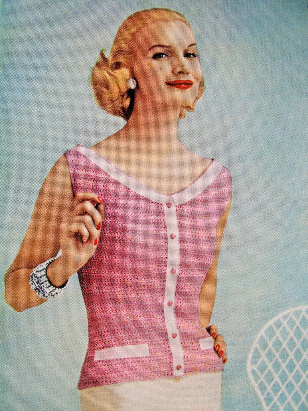 INSTANT PDF PATTERN 1950s Vintage Crochet Pattern Beautiful Scoop Neck ...