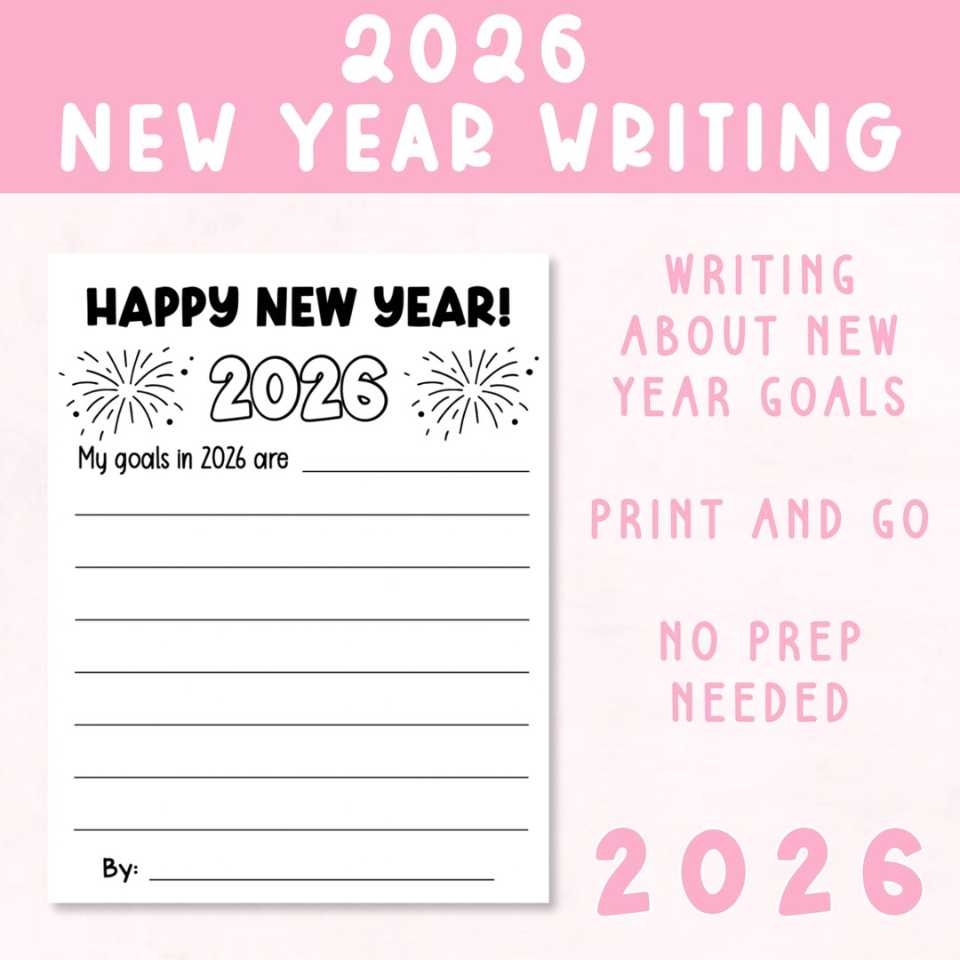 2026 Goals Writing Worksheet Printable | New Year Goal Setting Page ...