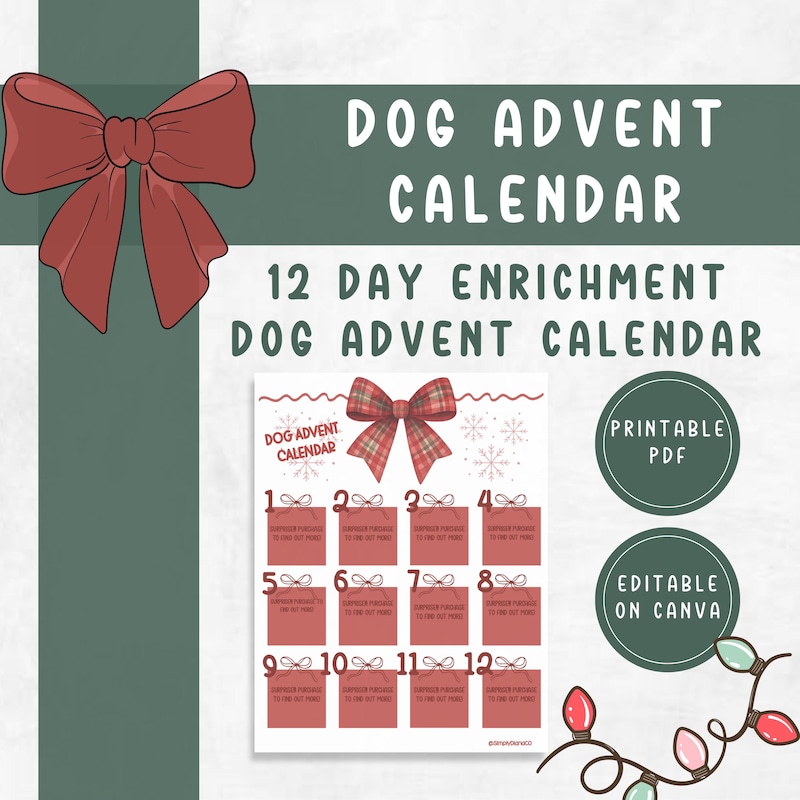 Dog Activities Calendar - Etsy