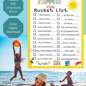 Summer Bucket List for Kids | Printable PDF of Fun Activities - Etsy