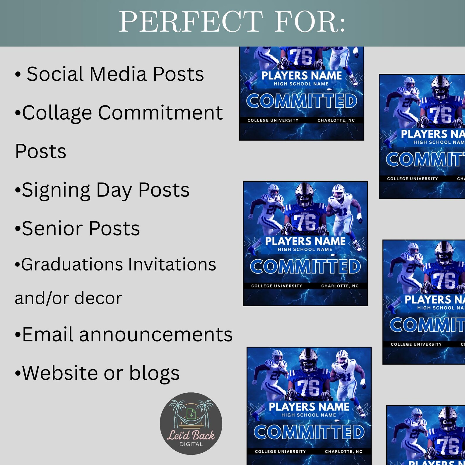 Editable College Commitment Template for Athletes | Canva Sports ...