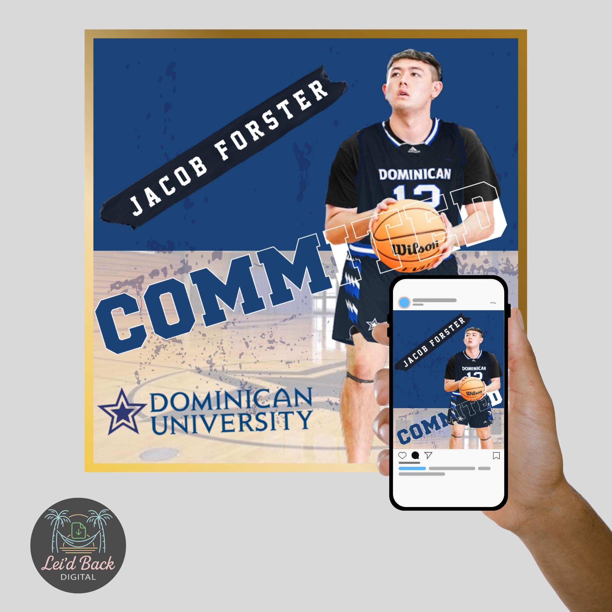 Custom College Commitment Canva Template | Editable Digital Signing Day ...