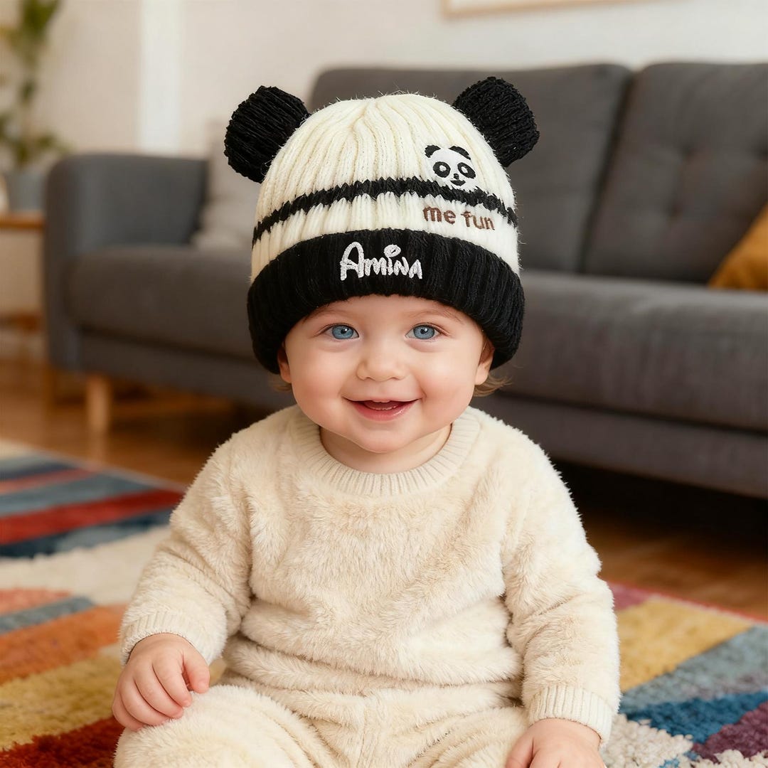 Personalized Baby Hat With Name | Custom Embroidered Knit Beanie With ...