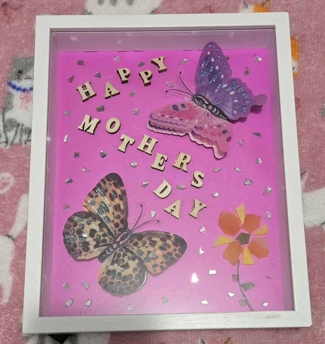 Cute Shadow Box for Mother's Day. Has 'happy Mother's Day' Spelled Out ...