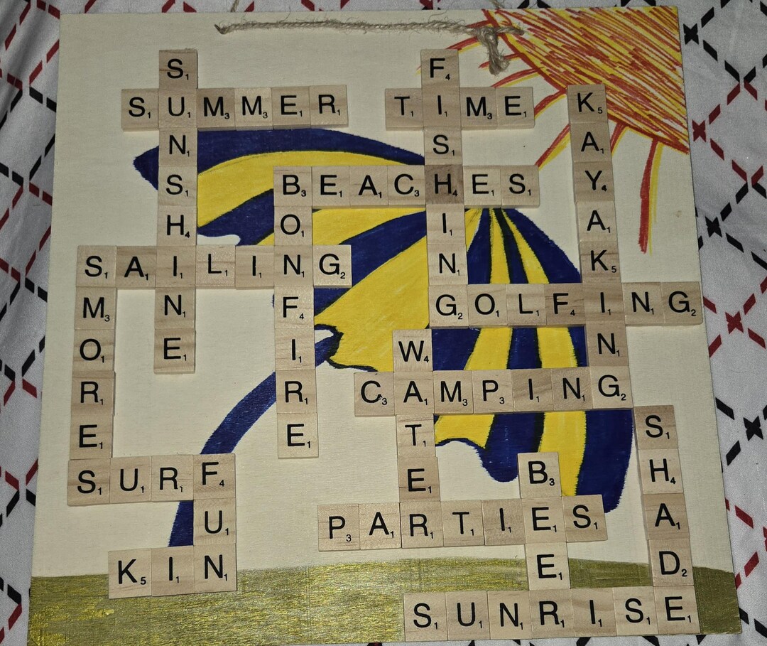 Custom Scrabble Tile Family Board, Summer Theme - Etsy