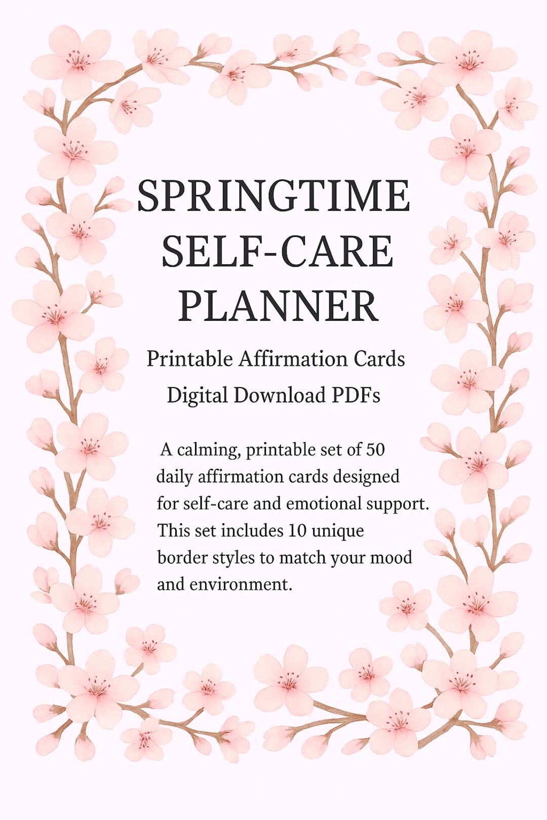 Self-care Springtime Planner - Printable PDF - Minimalist Blush Pink ...
