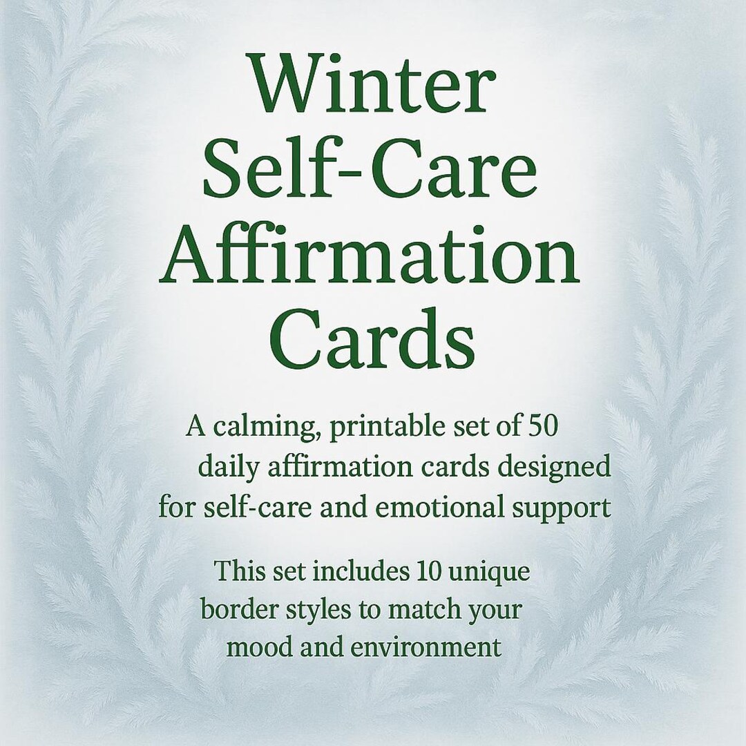 Holiday Cheer Winter Self-care Affirmation Cards - Comforting ...