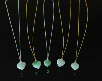 Jade heart rosary necklace store
