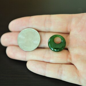 Green Jade Circle Pendant 925 Silver 14K Gold Filled, Minimalist ...