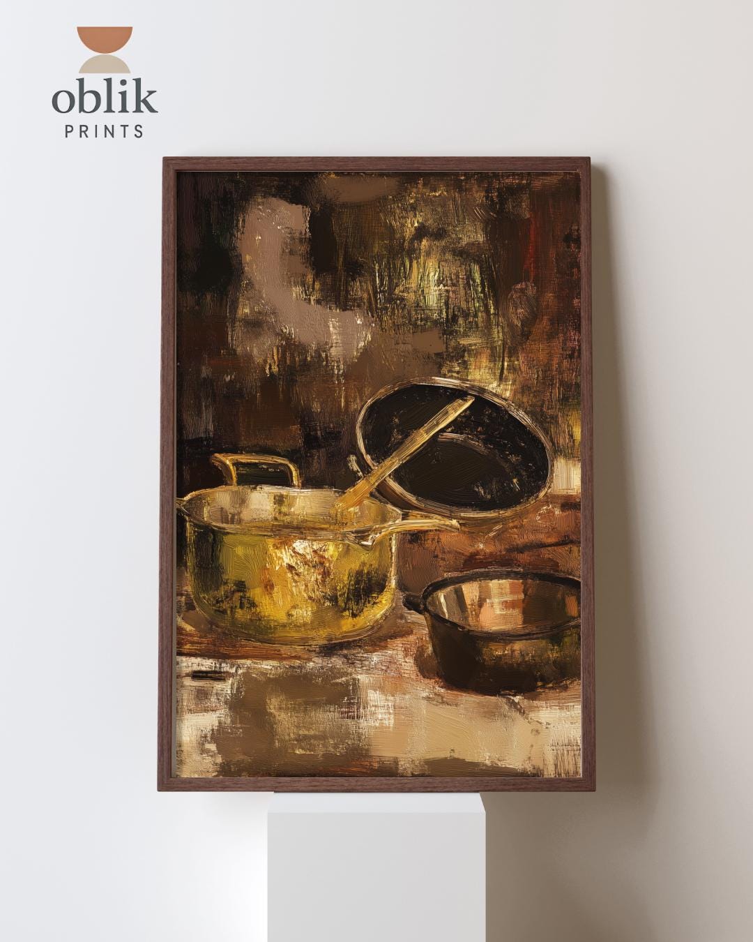 Rustic Still Life With Brass Pot and Ladle | Textured Oil Painting ...