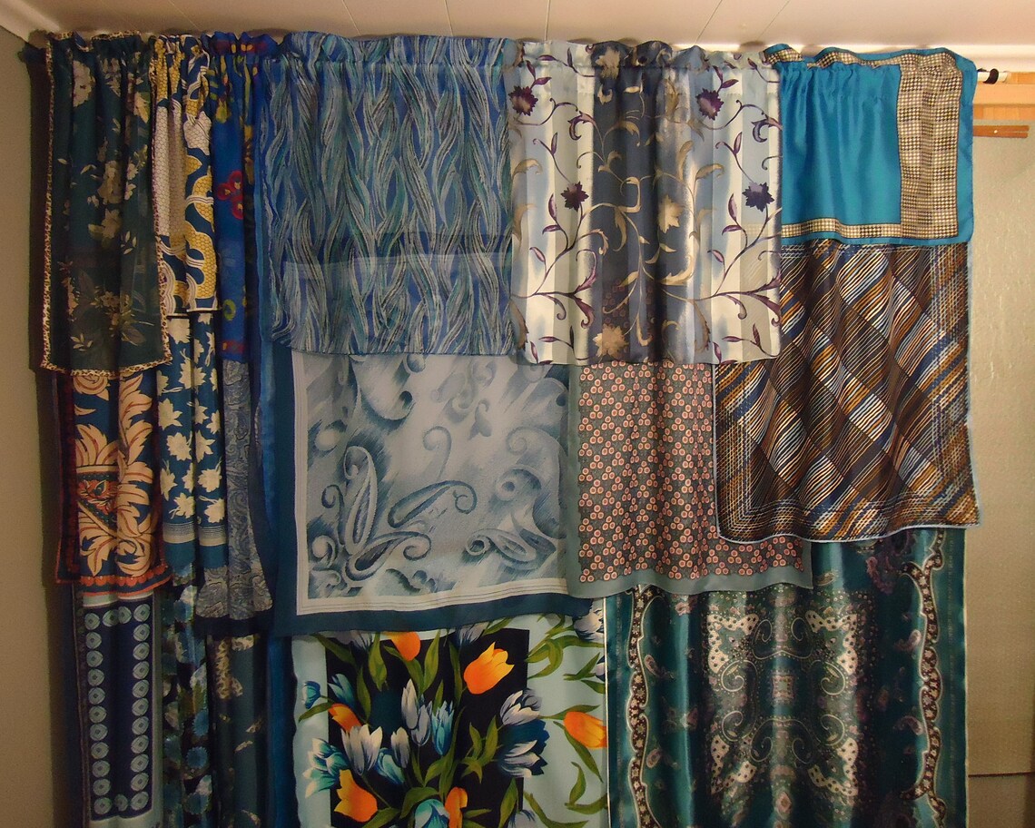 Shades of Blue 3 Gypsy, Boho Curtains 85 Long Bohemian Curtains, Gypsy ...
