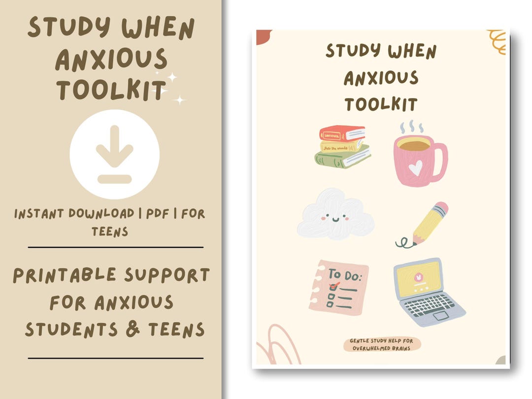 Study When Anxious Toolkit | Printable Anxiety Worksheets for Teens ...