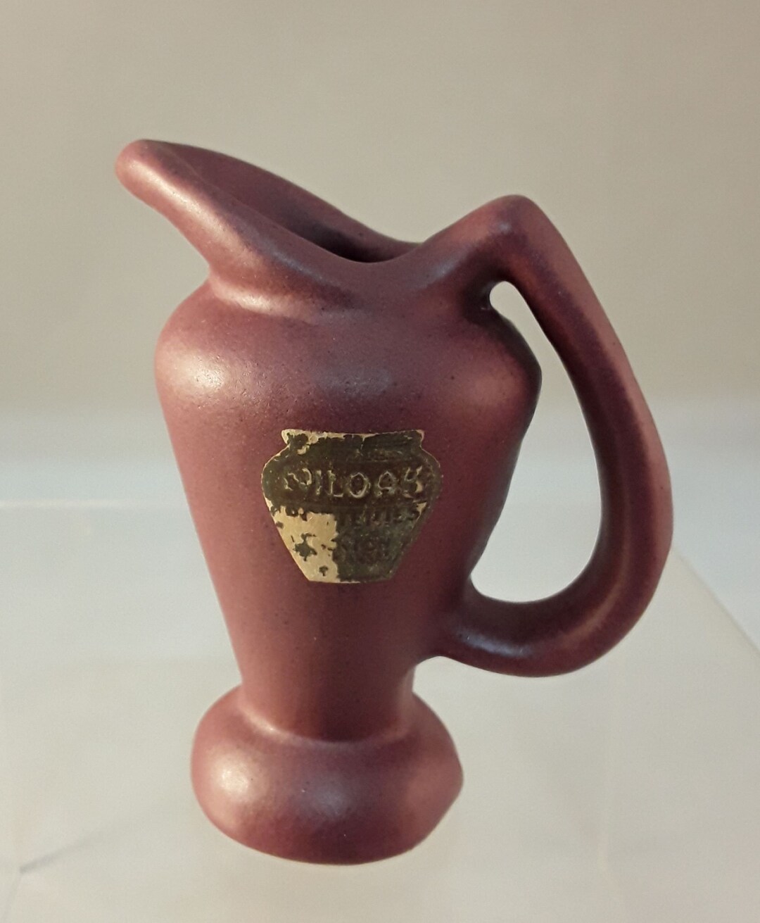 Vintage Niloak Pottery Miniature Mini Matte Maroon Tall Pitcher With ...