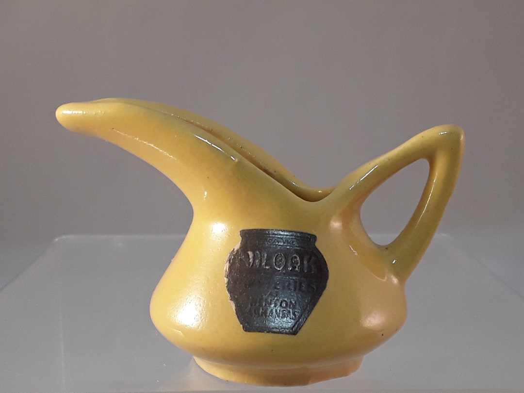 Vintage Niloak Pottery Miniature Mini Gloss Sun Yellow Flared Pitcher ...