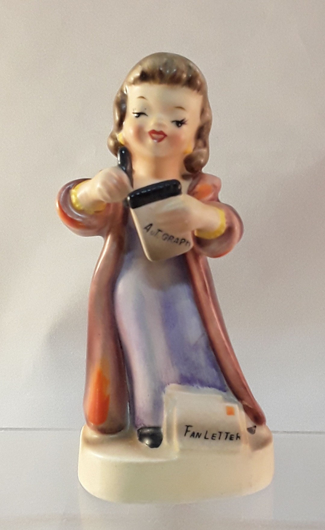 Vintage 1957 Geo. Lefton Figurine Actress Signing Autographs Movie Star ...