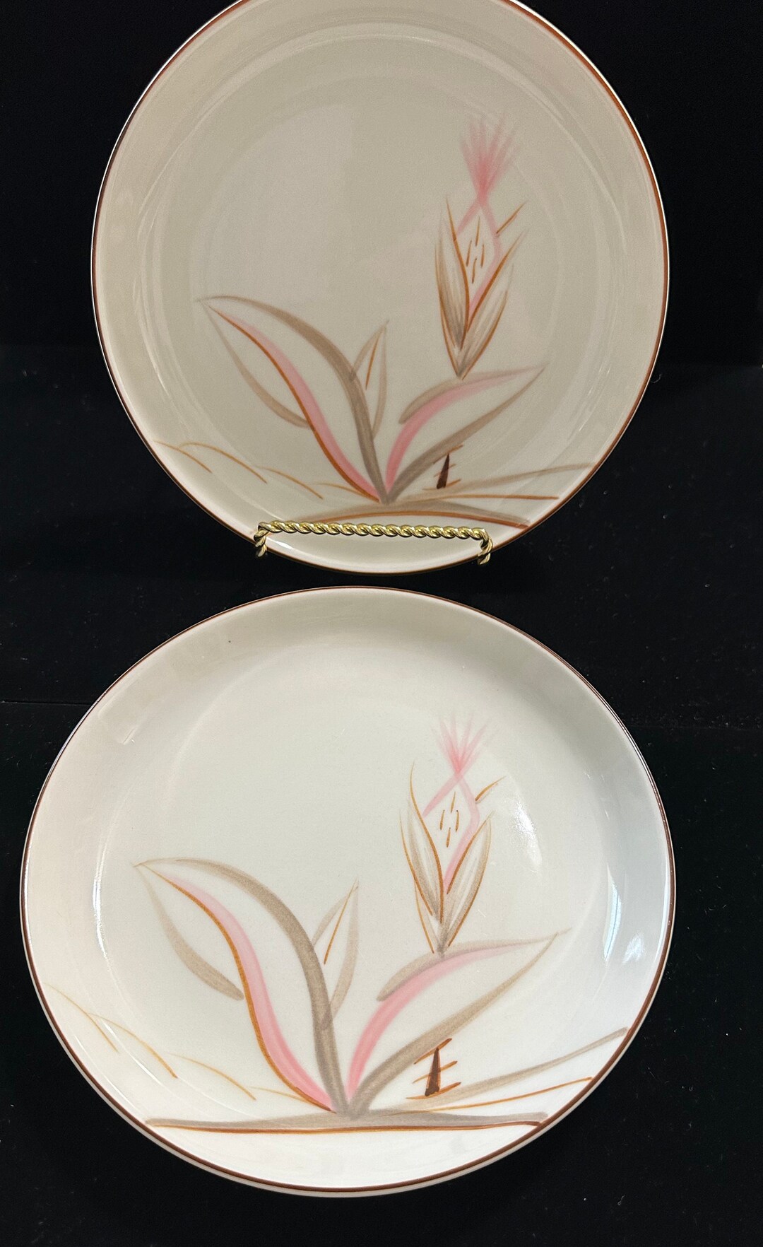 Vintage PAIR of MCM Dragon Flower by Winfield Salad or Desert Plate - Etsy