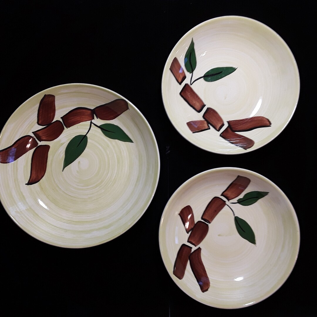 Blue Ridge Pottery Southern Potteries Tropical Pattern Set of 3 Bowls ...