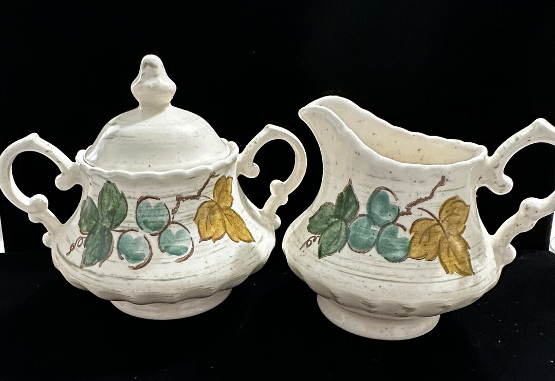 Vintage Cream & Sugar Vineyard by Metlox Poppytrail Veron Ware MCM ...