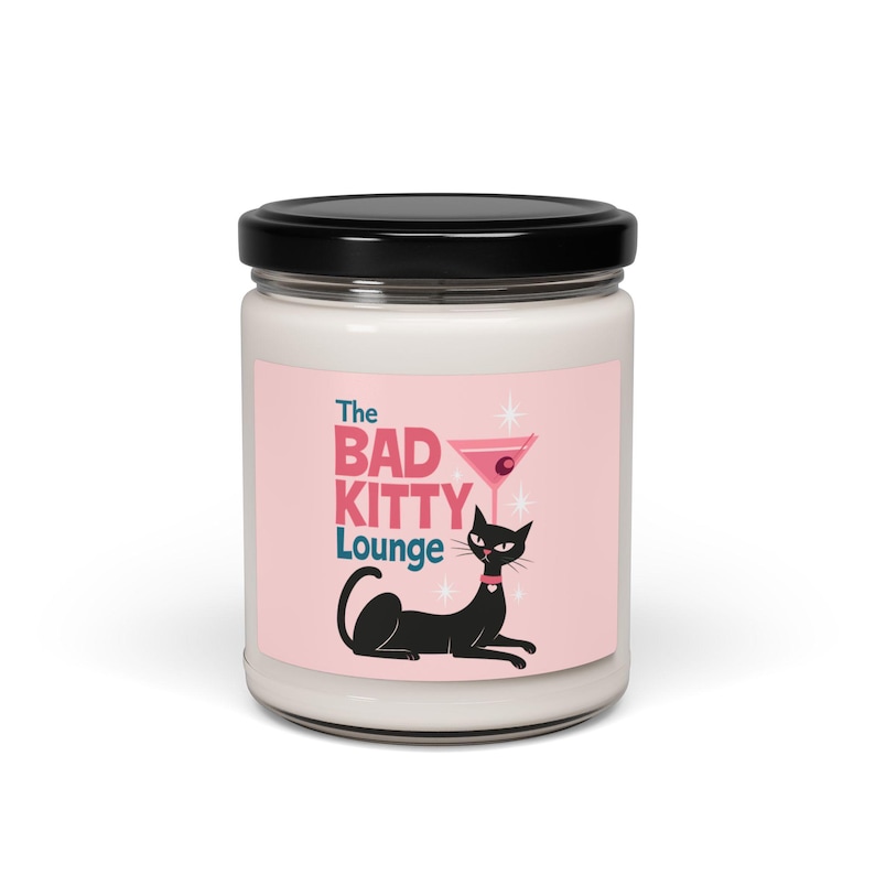 Mid Century Modern Bad Kitty Lounge Candle With Pink Coquette Style ...