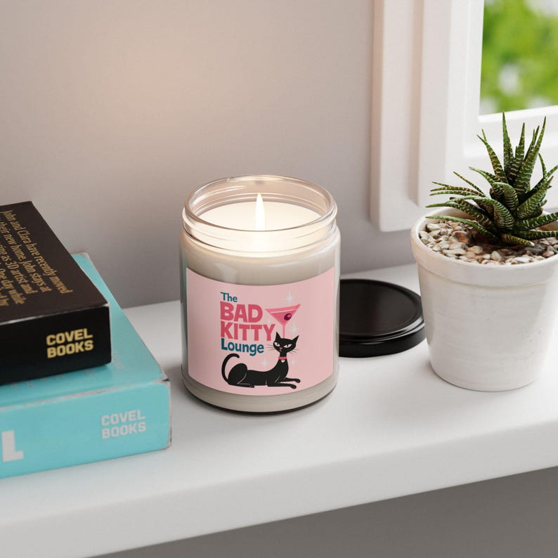Mid Century Modern Bad Kitty Lounge Candle With Pink Coquette Style ...