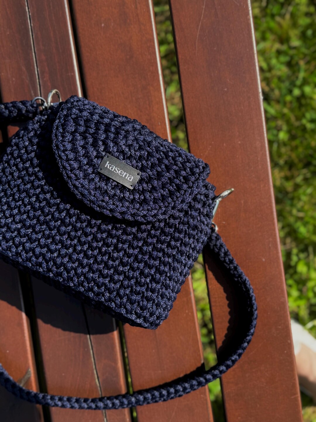 Sena Crochet Crossbody Bag – Handmade Knitted Bag – Minimalist Everyday ...