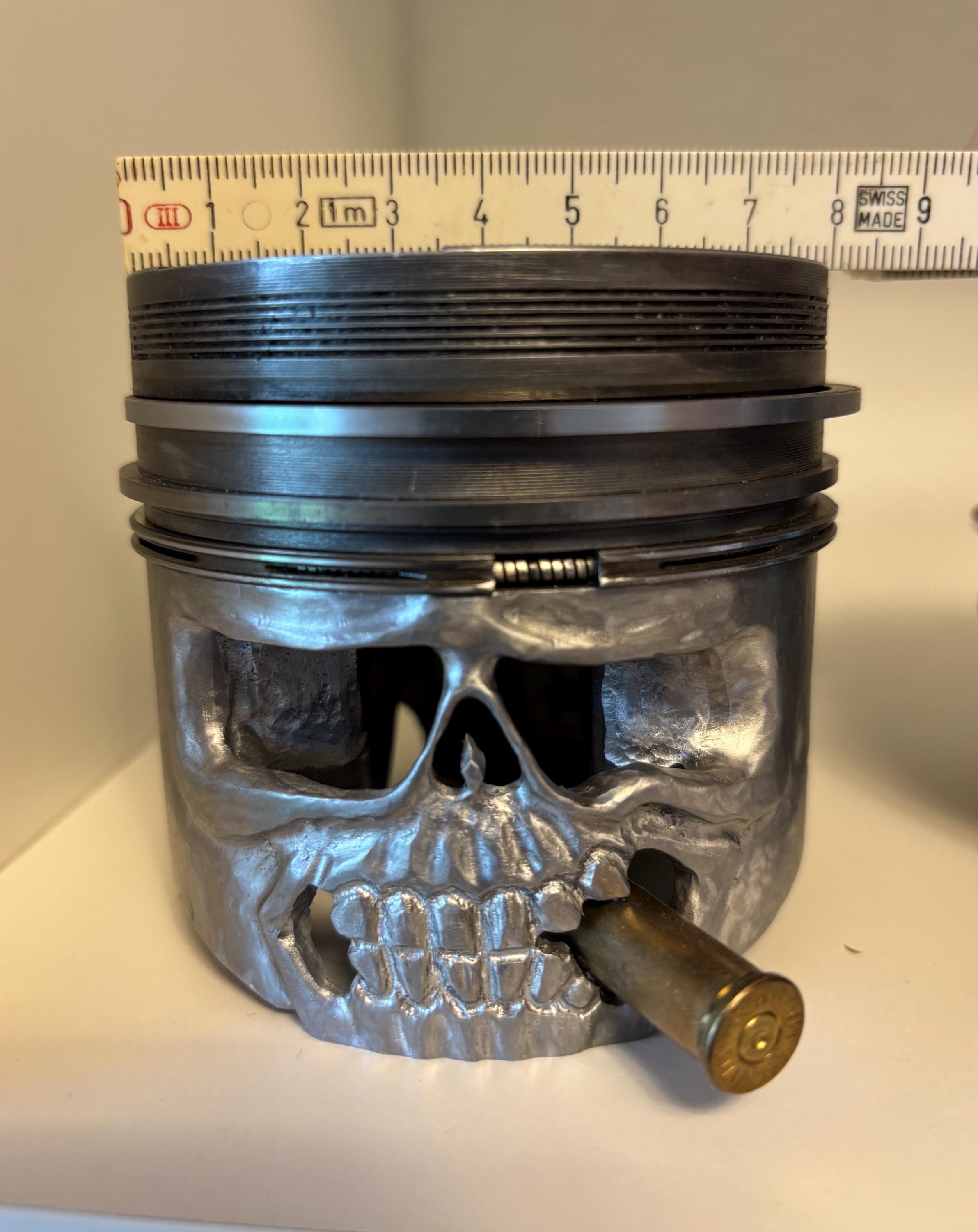 Smoker Piston Skull / Original Carved Used Piston / Engine Piston Face ...