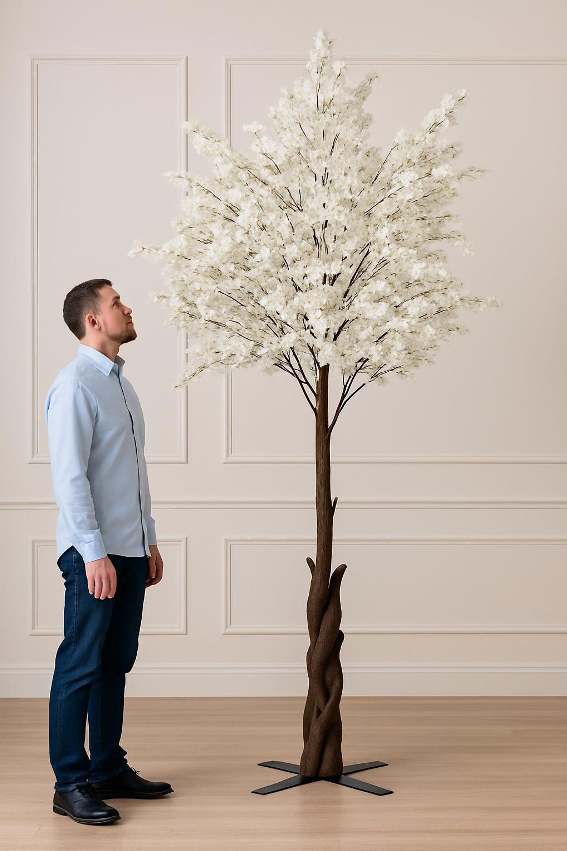 10FT White Artificial Cherry Blossom Tree, Interchangeable Branches ...