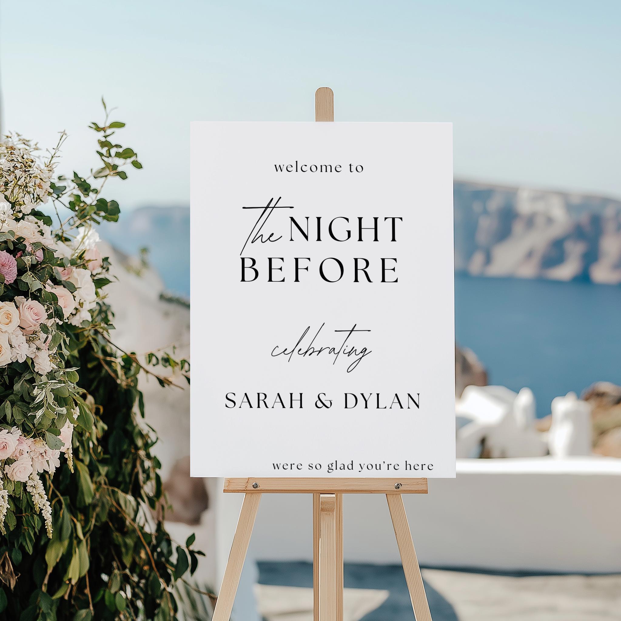 The Night Before Welcome Sign Template, Rehearsal Dinner Welcome Sign ...