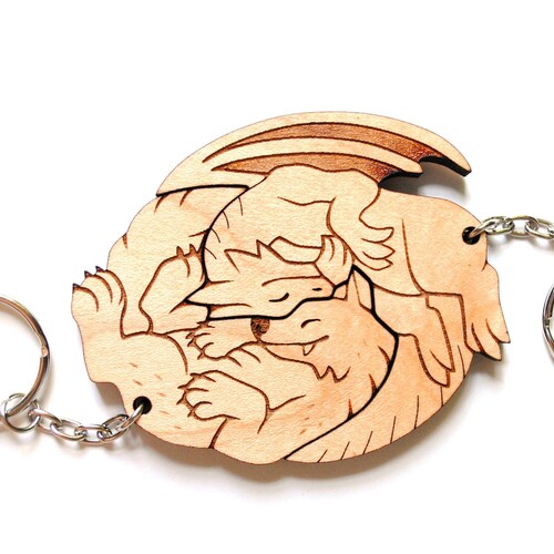 Dog and Cat Couple Keychains Friendship or Relationship - Etsy
