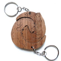 Gray Timber Wolf Acrylic Glitter Keychain | Kawaii Chibi Wild Animal ...