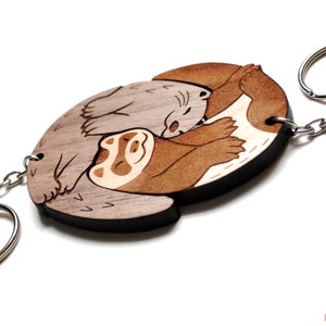 Interlocking Otter and Ferret Keychains - Friendship or Relationship ...