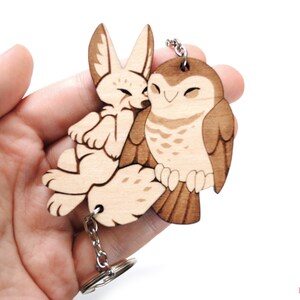 Desert Friends Owl and Fennec Fox Couple Keychains - Bff Relationship ...