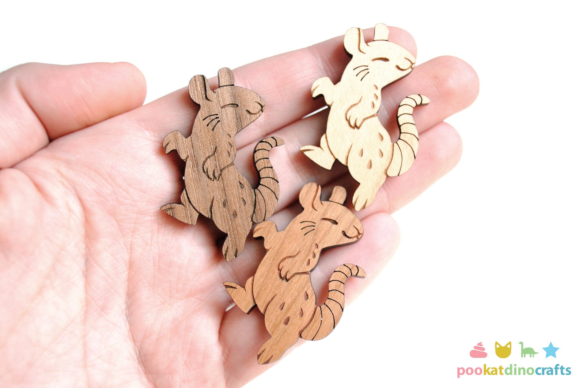 Dancing Rat Wood Pin / Magnet - Etsy