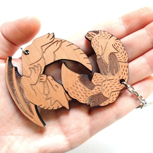 Interlocking Fox and Dragon Keychains - Friendship or Relationship ...