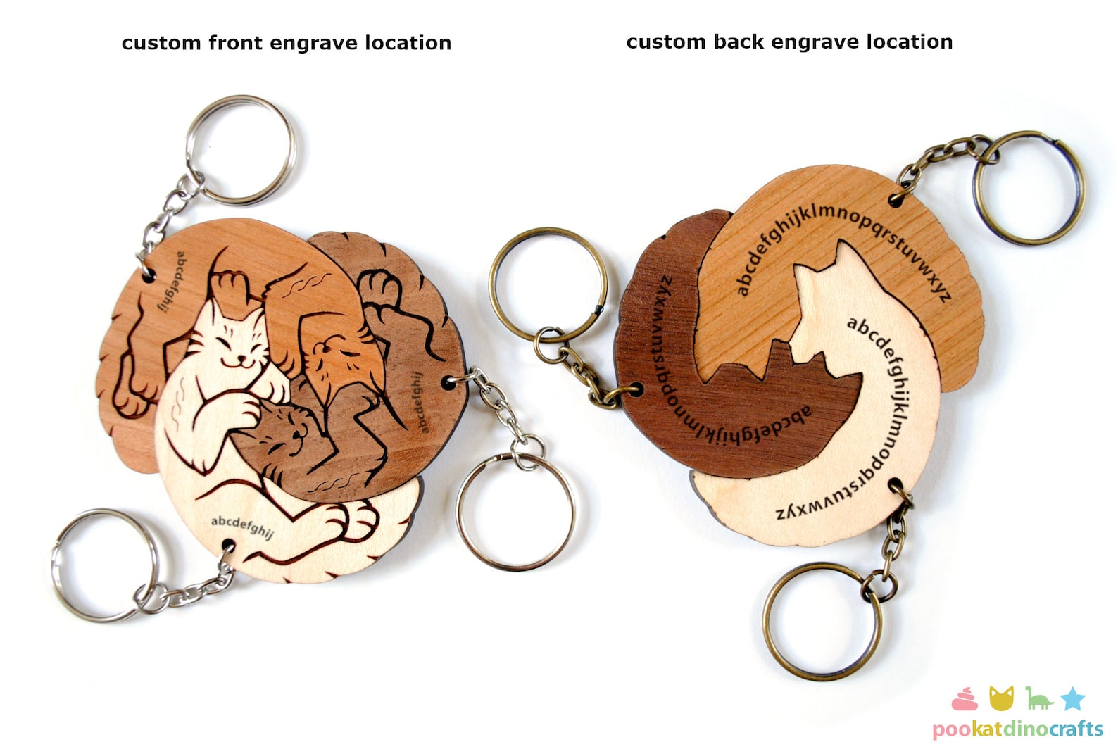 Interlocking Cat Trio Keychains Family, Friendship, Poly Relationship ...