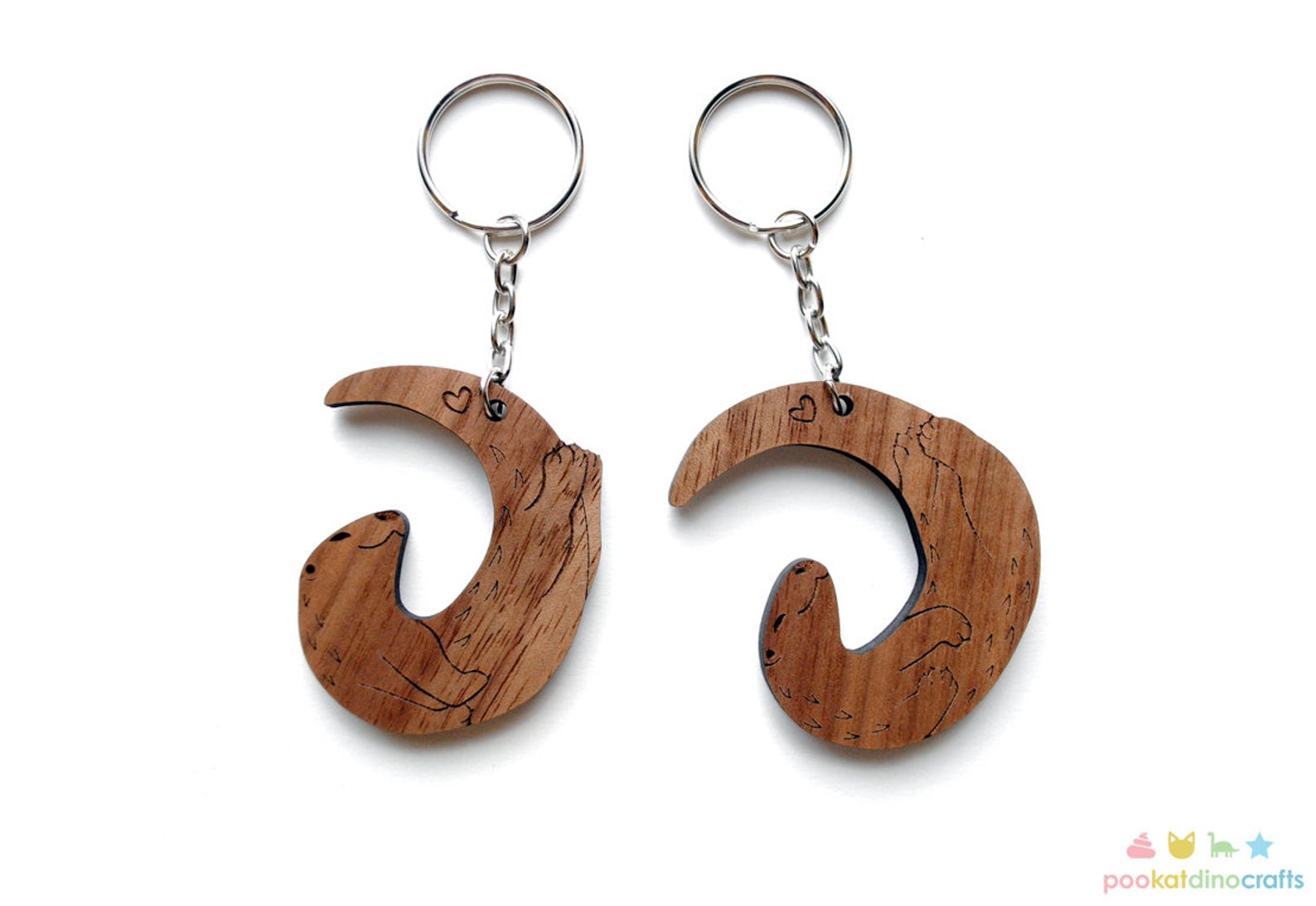 Interlocking River Otter Keychains Cute Friendship or - Etsy